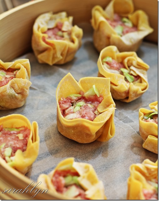 Steamed Pork Dim Sum with Sesame Dressing | Sarahlyn's Kitchen